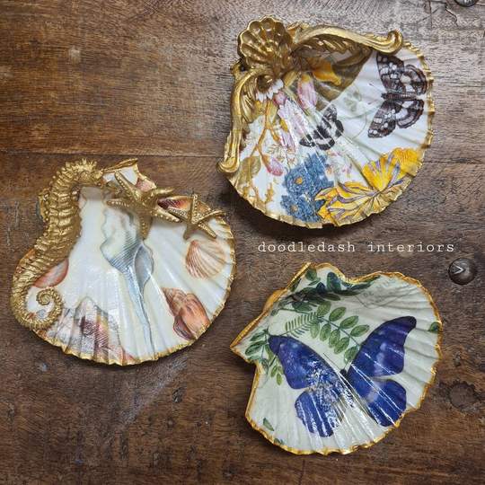 Making scallop shell trinket trays – Doodledash Creative